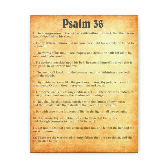 Express Your Love Gifts | Art | Scripture Sign Psalm 36 Chapter Gold Bible Canvas Christian Wall ...